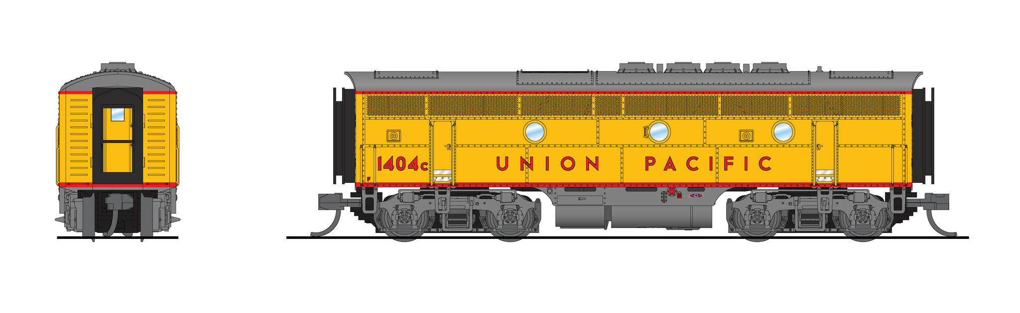 9069 EMD F3B, UP 1406B, Yellow & Gray, No-Sound / DCC-Ready, N