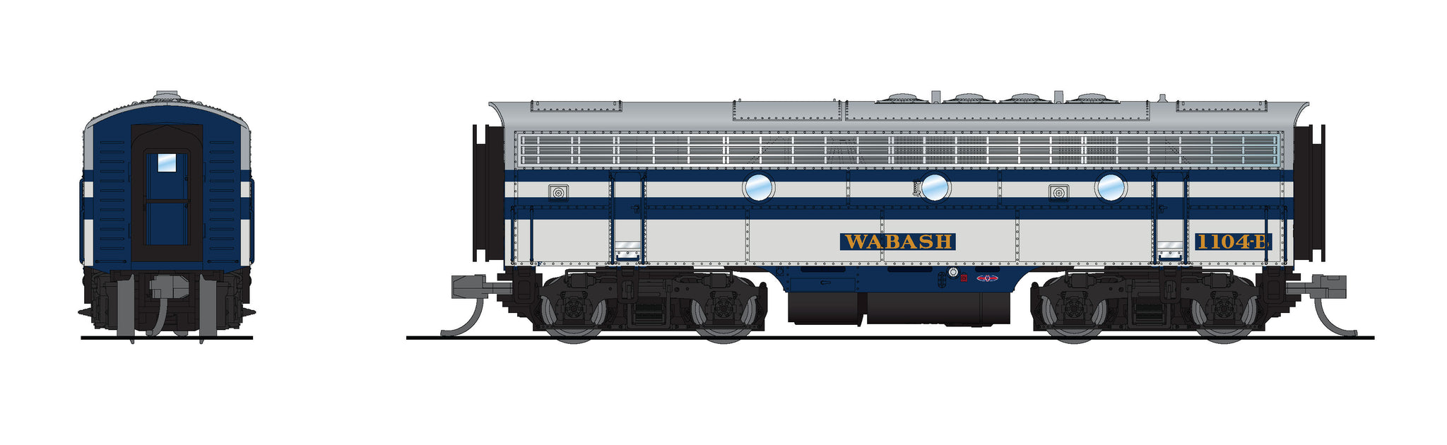 9099 EMD F7B, WAB 1104B, As-Delivered, No-Sound / DCC-Ready, N