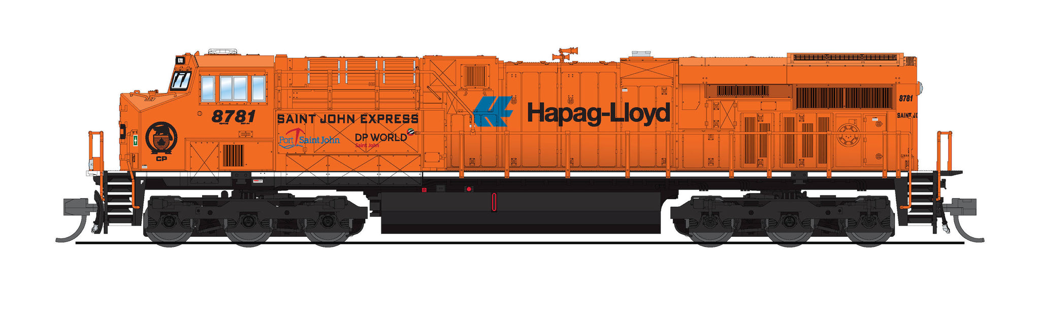 8634 GE ES44AC, CP 8781, "Saint John Express" Orange Paint, No-Sound