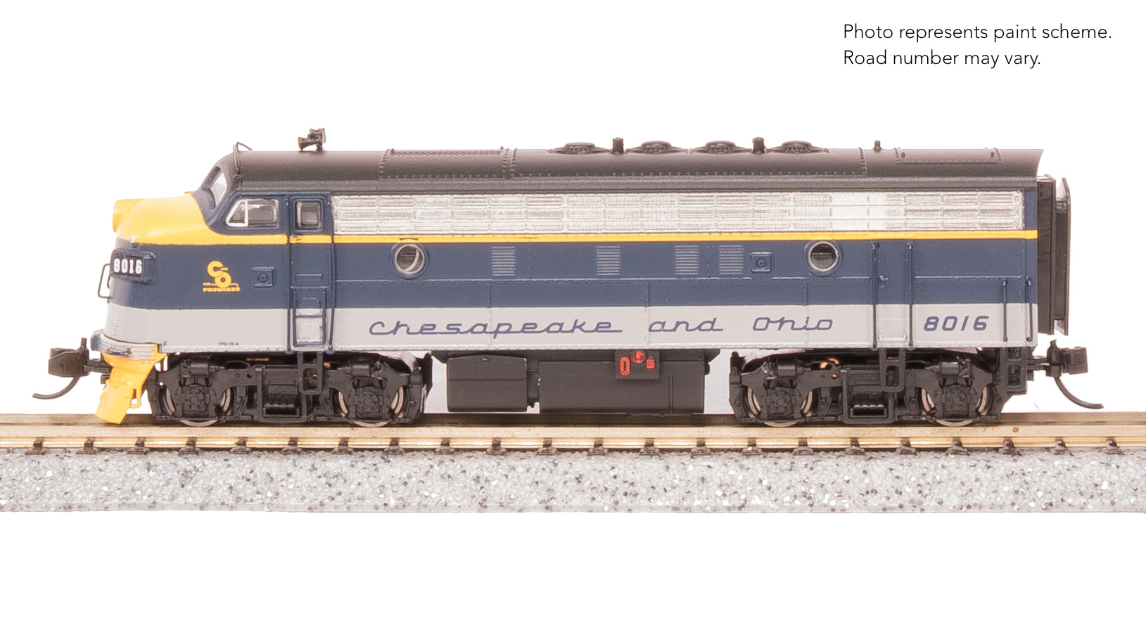 9222 EMD F3A, C&O 8016, Restored Blue/Gray/Yellow for SBVR, No-Sound