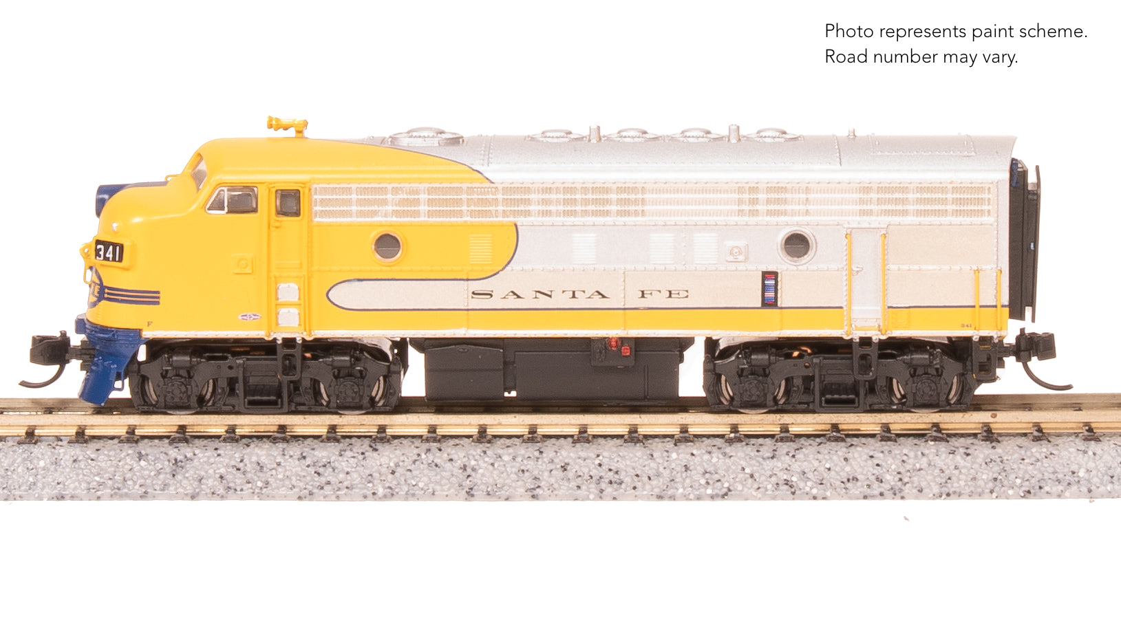 9244 EMD F7A, ATSF 344, Yellow Warbonnet, Paragon4 Sound/DC/DCC, N
