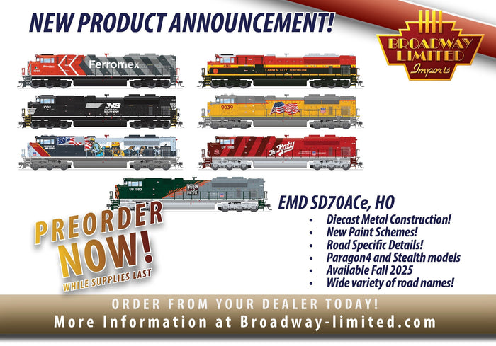 NEW PRODUCT ANNOUNCEMENT! Diecast Metal HO Scale SD70ACe (Run 2!)