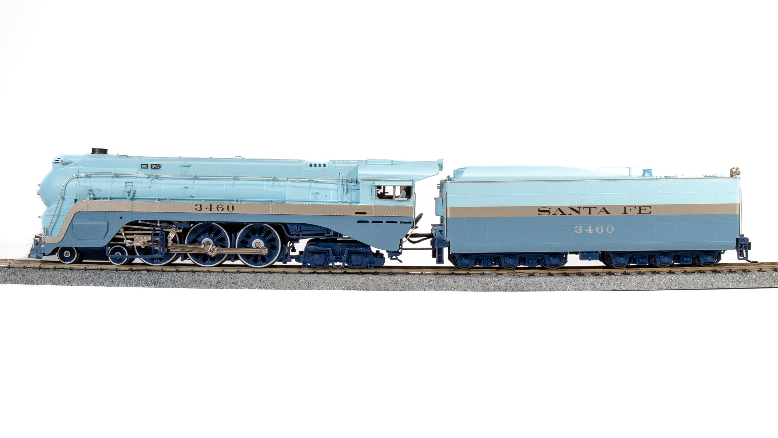 7390 ATSF Blue Goose, #3460, As-Delivered w/ 3460 on side of tender, N