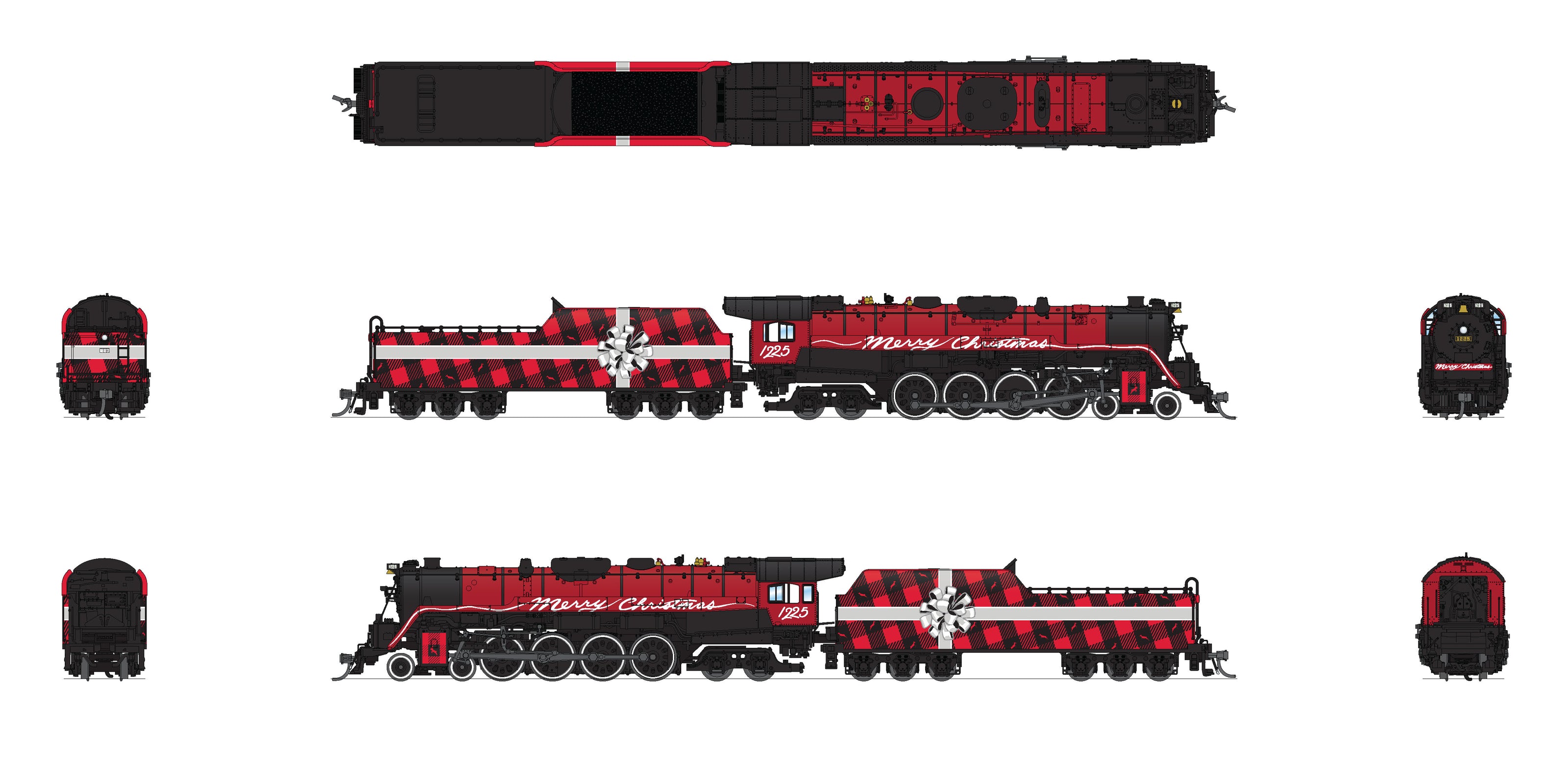 7410 Reading T1 4-8-4, Christmas Paint Scheme, w/ Christmas Sounds, Pa