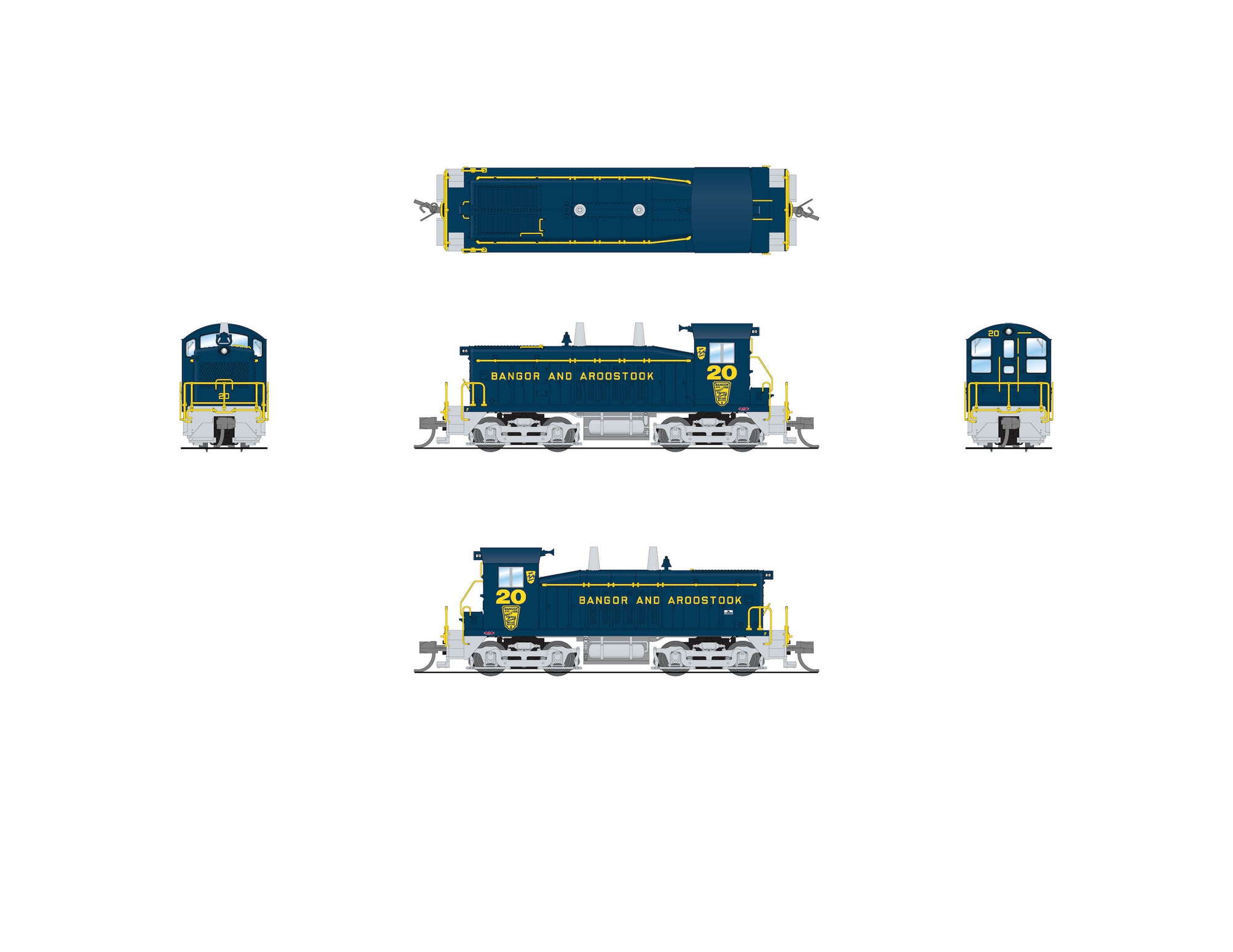 7484 EMD NW2, BAR 20, Blue w/ Yellow, Paragon4 Sound/DC/DCC, N