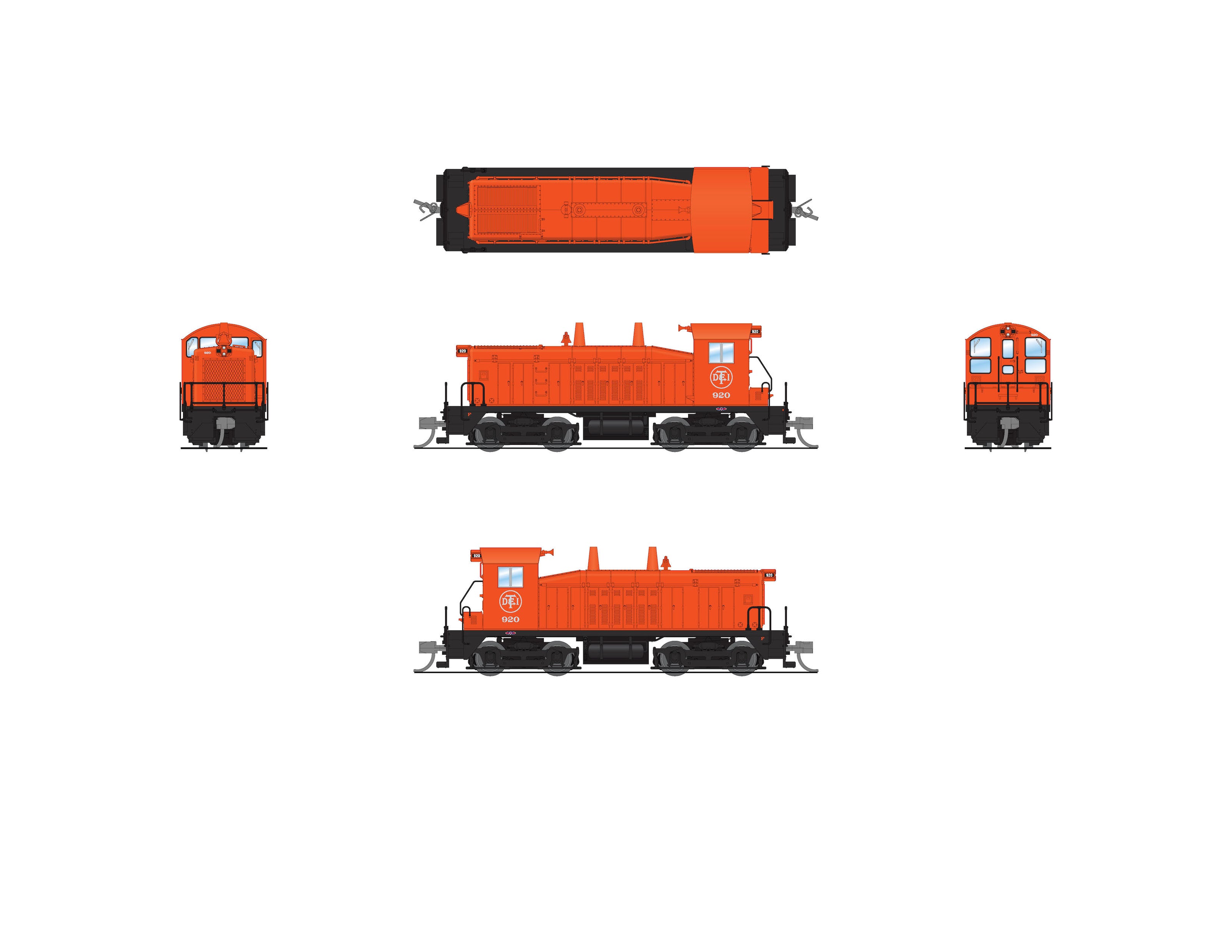 7514 EMD SW7, DT&I 920, Orange w/ Cab Monogram, Paragon4 Sound/DC/DCC,