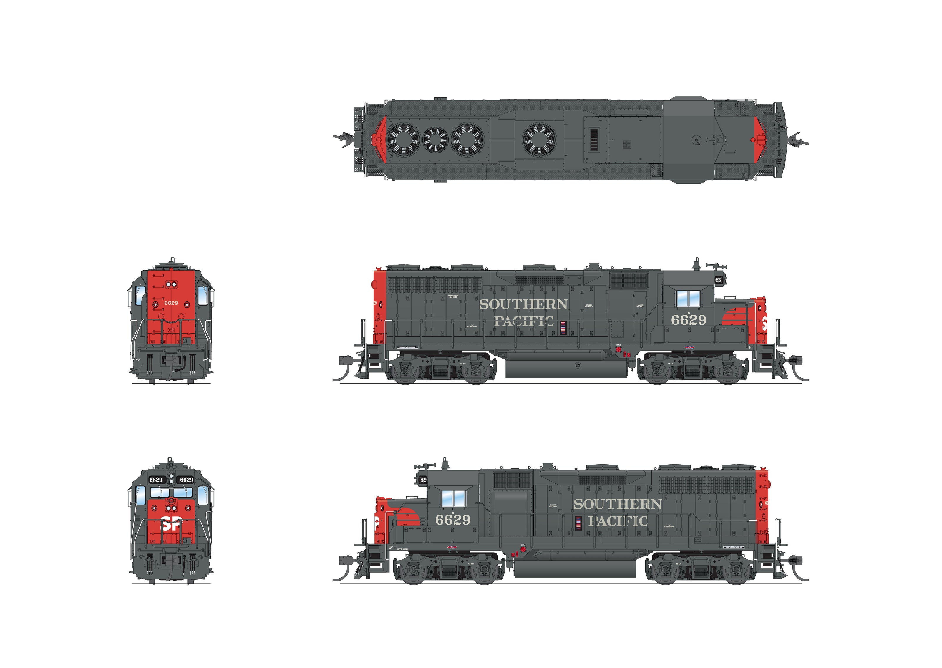 7546 EMD GP35, SP 6629, Bloody Nose, SP on Nose, Paragon4 Sound/DC/DCC