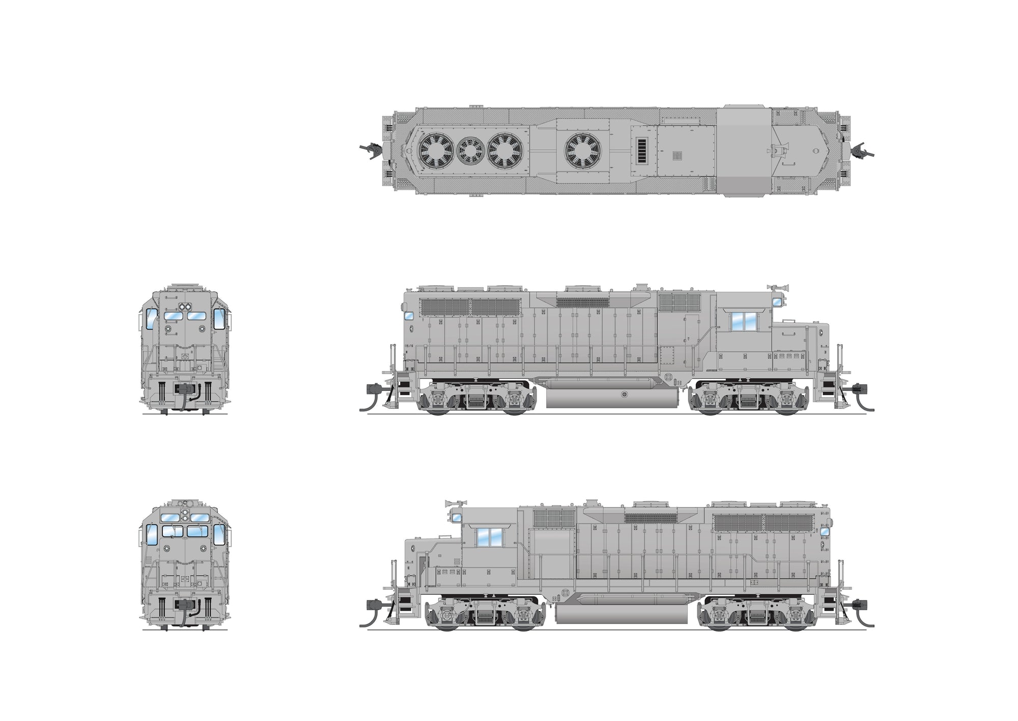 7550 EMD GP35, Unpainted, Paragon4 Sound/DC/DCC, HO
