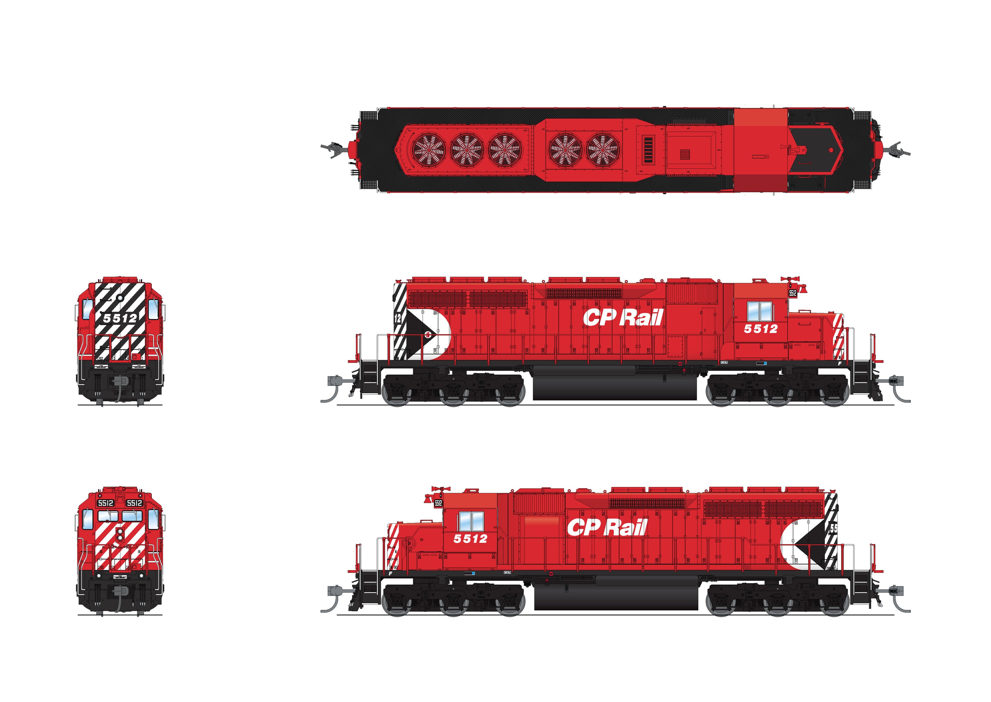 7636 EMD SD40, CP 5512, PacMan Scheme, Paragon4 Sound/DC/DCC, HO