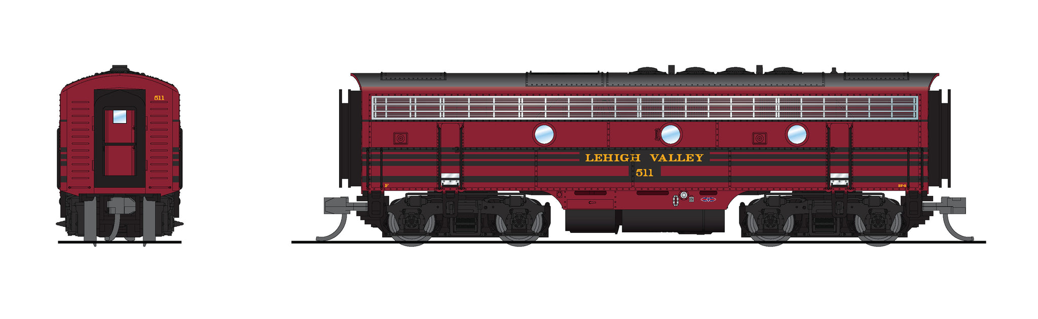 9059 EMD F3B, LV 513, Cornell Red w/ Black Stripes, No-Sound / DCC-Rea