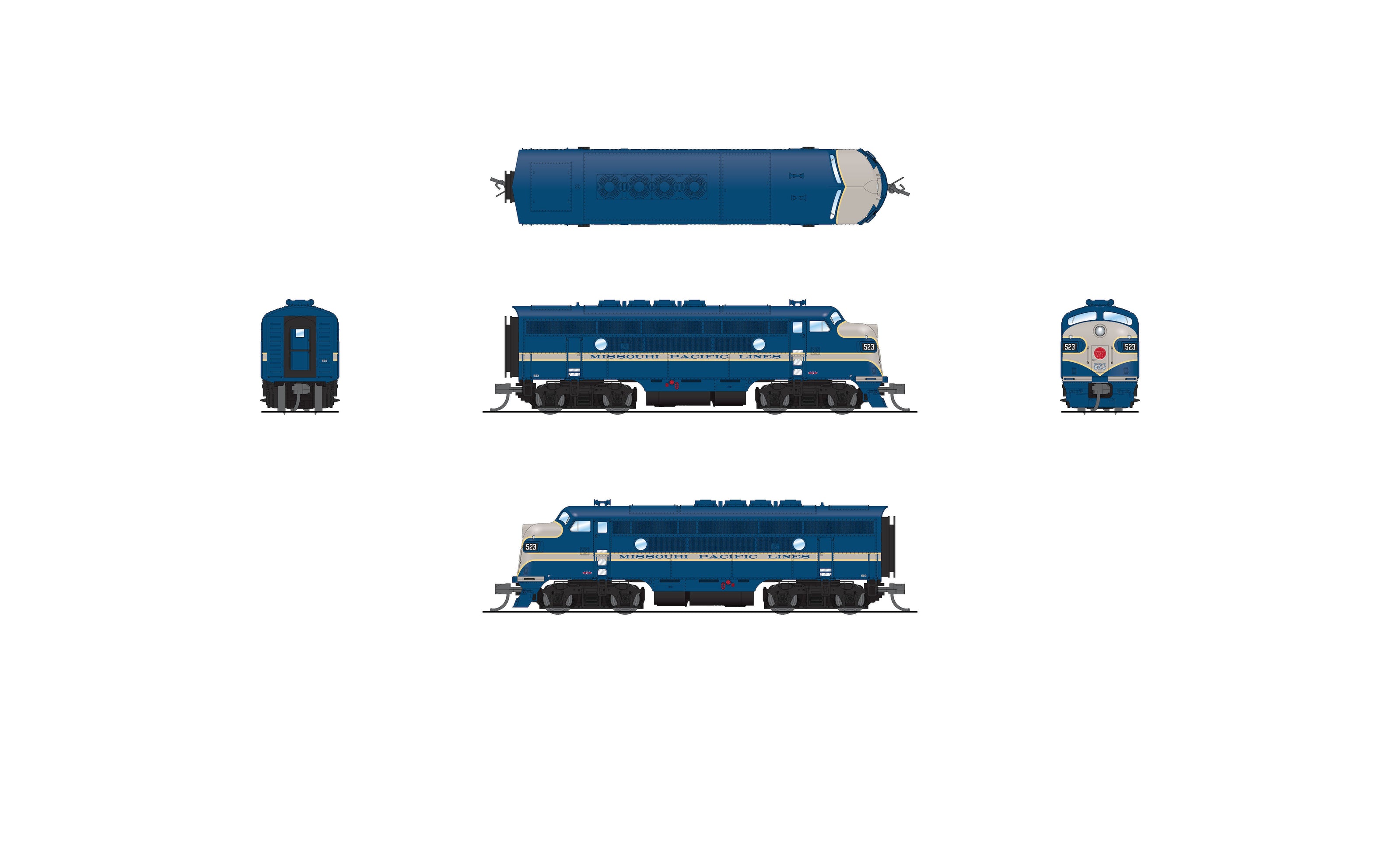 9062 EMD F3A, MP 523, Eagle Scheme, No-Sound / DCC-Ready, N
