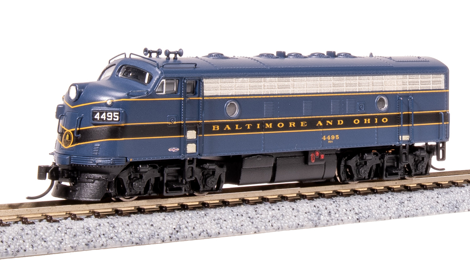 7751 EMD F7 AB, B&O 4495/5448, Blue/Black/Gold, A-unit Paragon4 Sound/