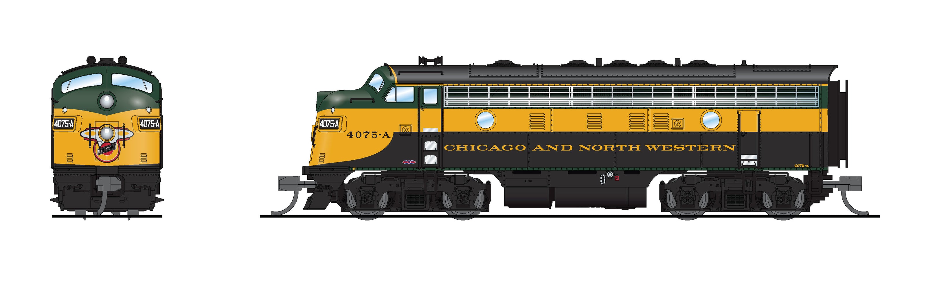 9076 EMD F7A, CNW 4075A, As-Delivered, No-Sound / DCC-Ready, N