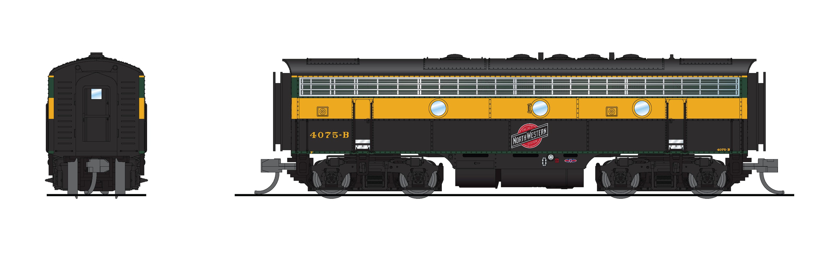 9077 EMD F7B, CNW 4075B, As-Delivered, No-Sound / DCC-Ready, N