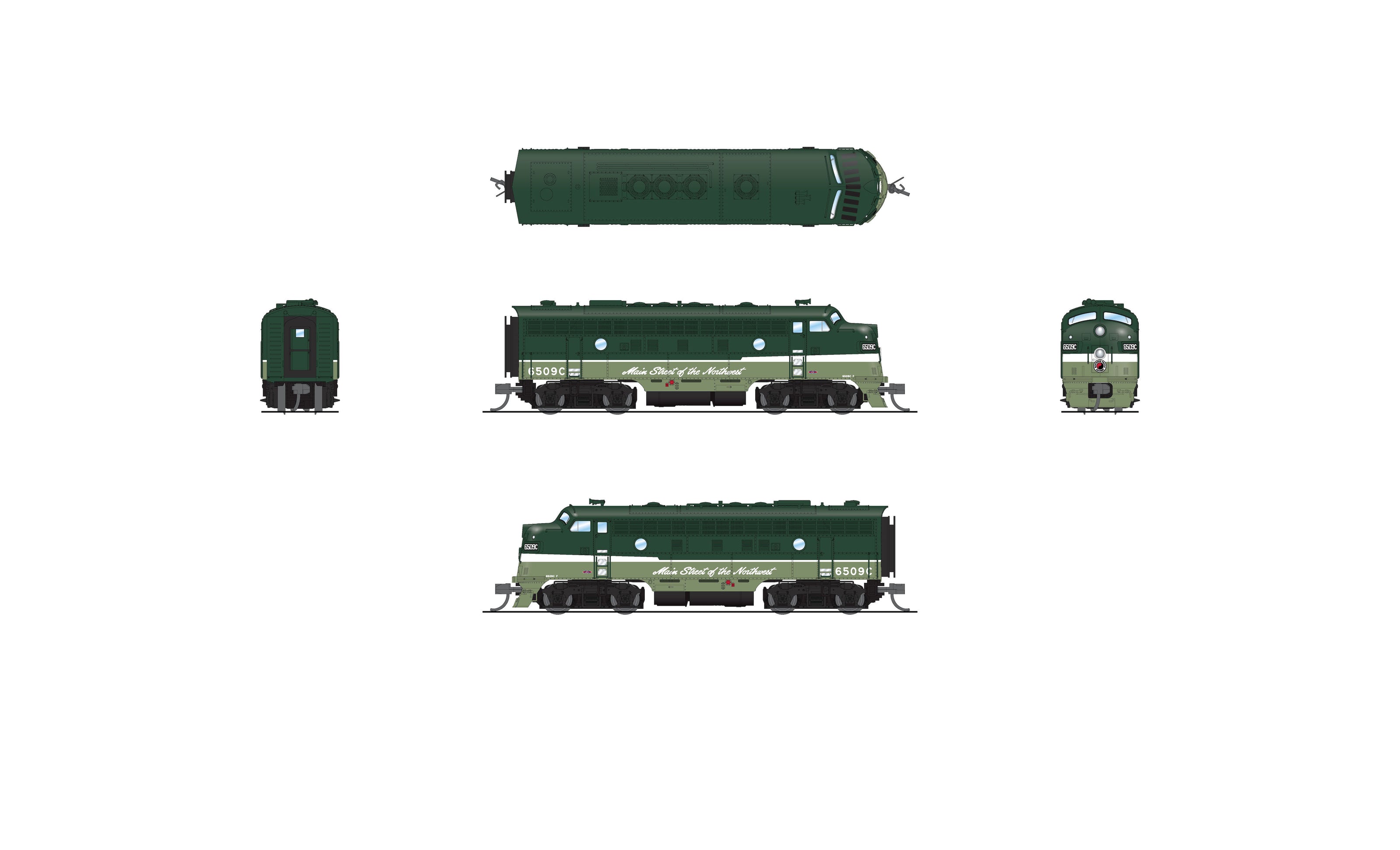 9084 EMD F7A, NP 6512A, Loewy NCL Scheme, No-Sound / DCC-Ready, N