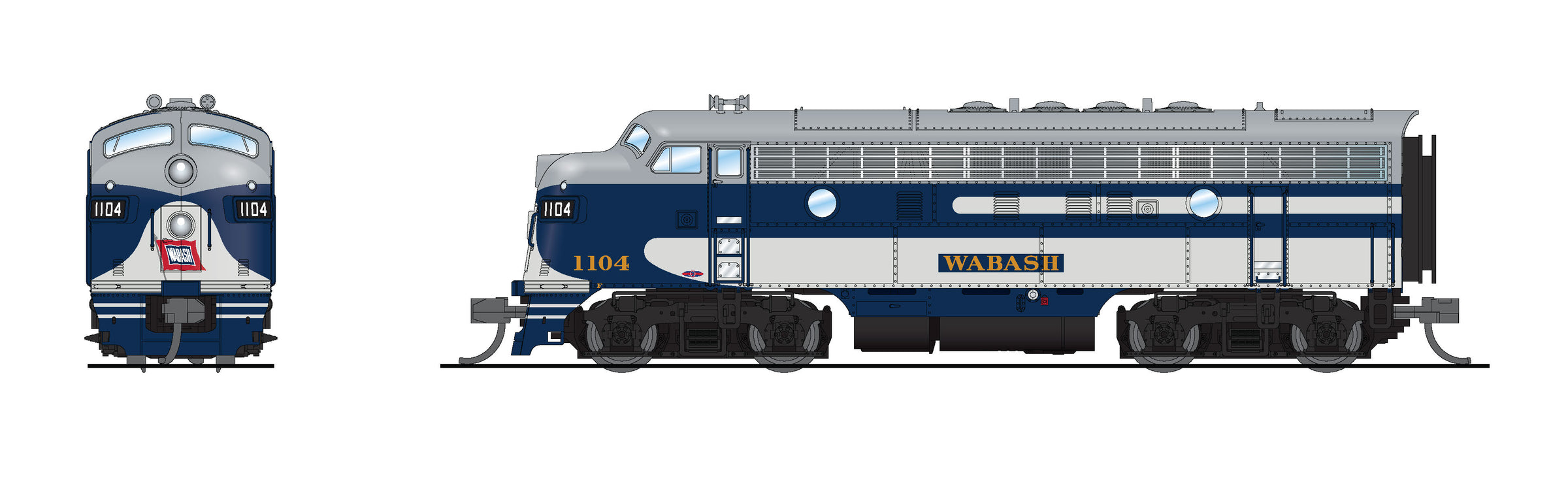9098 EMD F7A, WAB 1104, As-Delivered, No-Sound / DCC-Ready, N