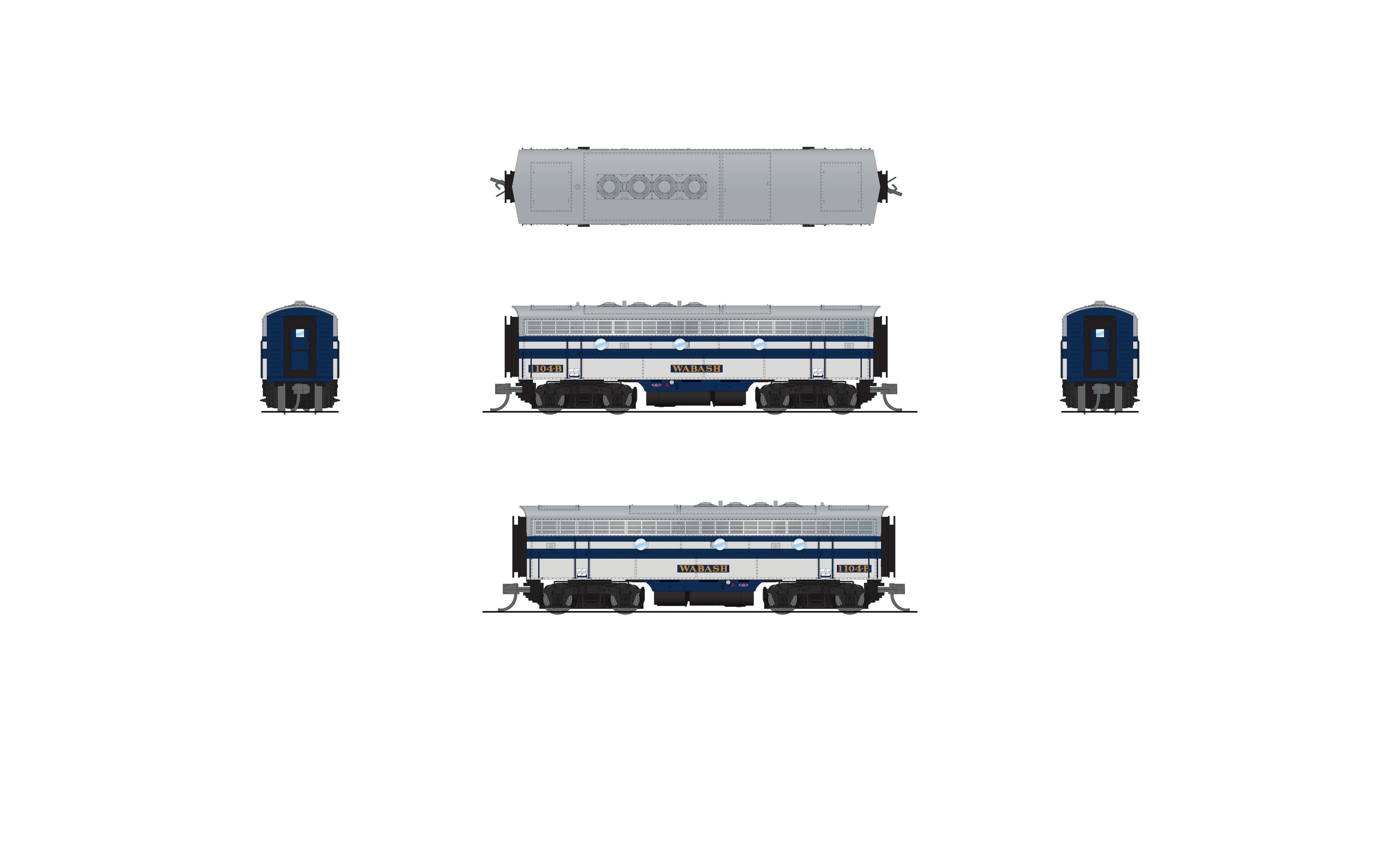 9099 EMD F7B, WAB 1104B, As-Delivered, No-Sound / DCC-Ready, N
