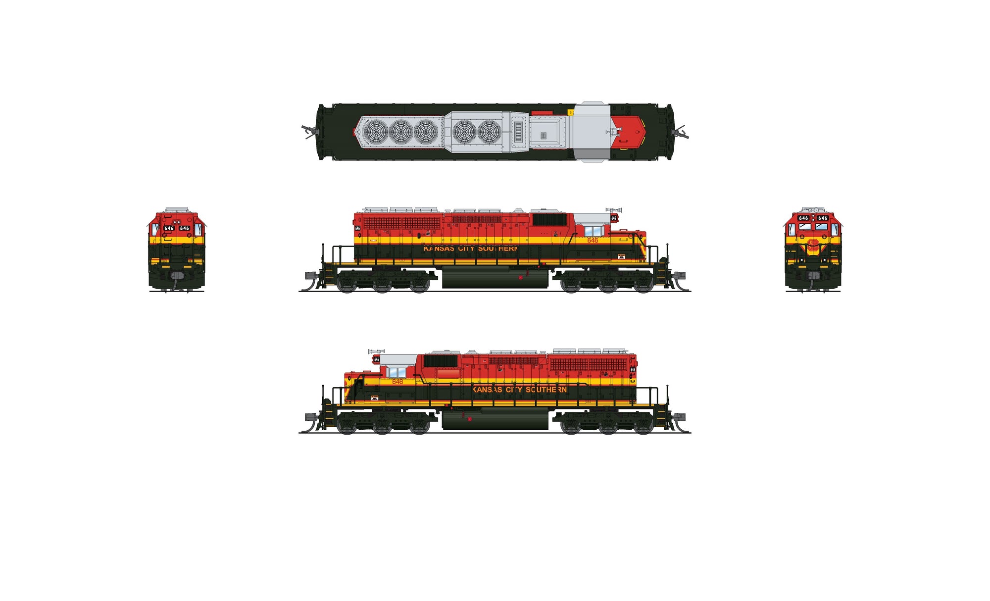 9957 EMD SD40-2, KCS 646, Belle Scheme, No-Sound / DCC-Ready, N