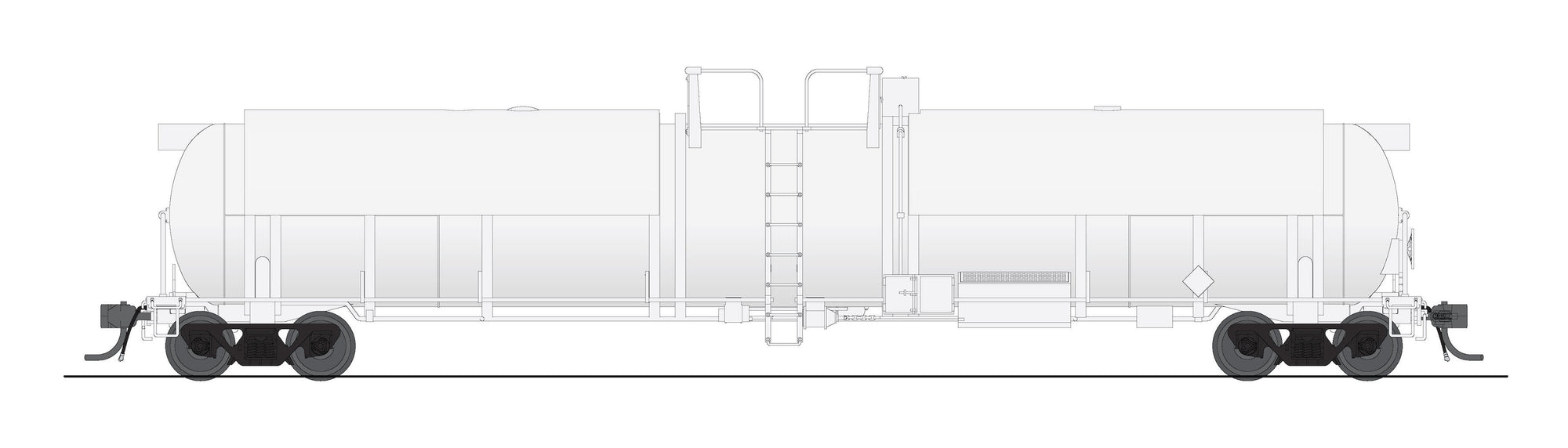 8049 Cryogenic Tank Car, Unlettered, Painted White, Single Car, Type B