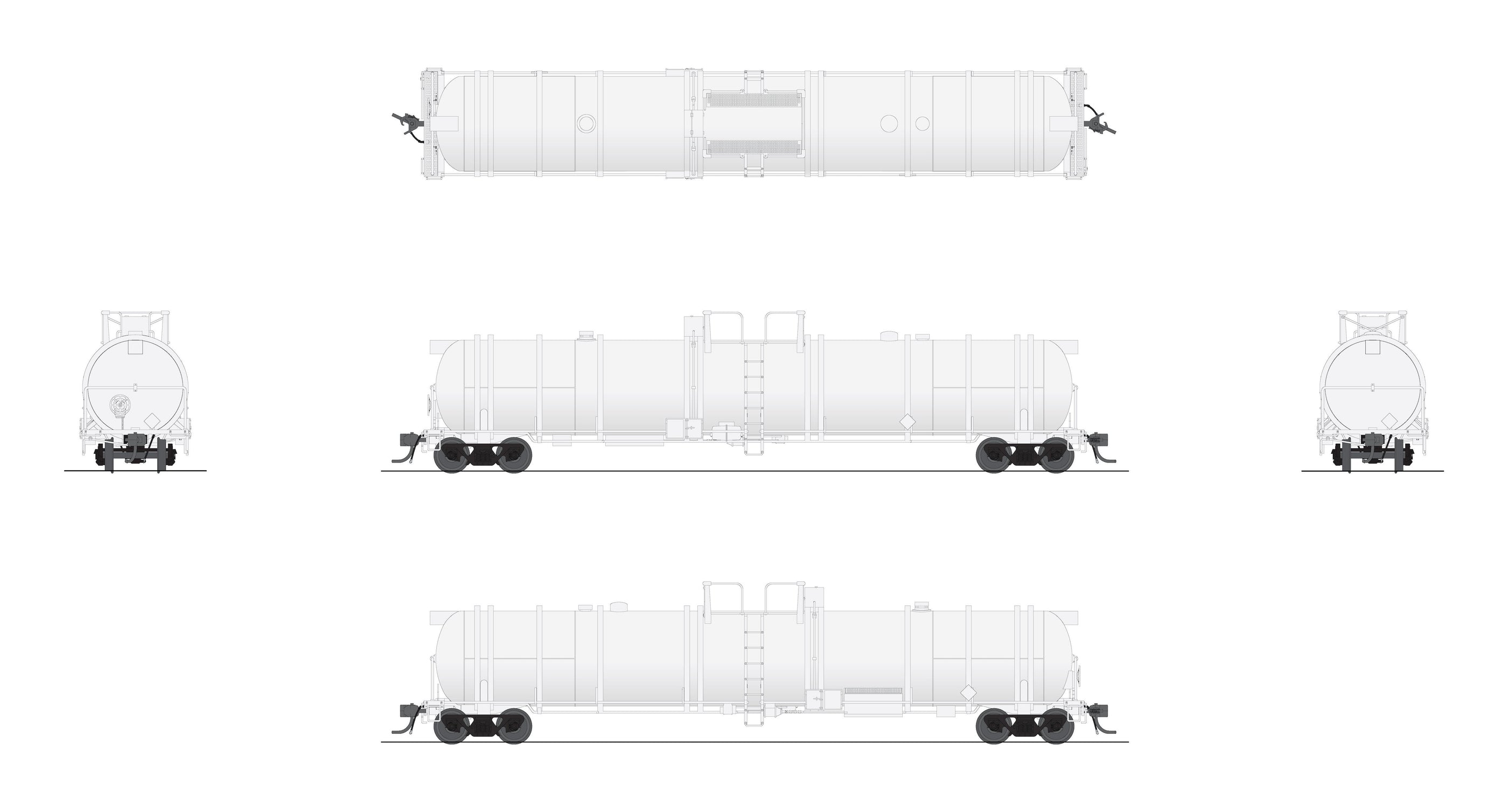 8050 Cryogenic Tank Car, Unlettered, Painted White, Single Car, Type C
