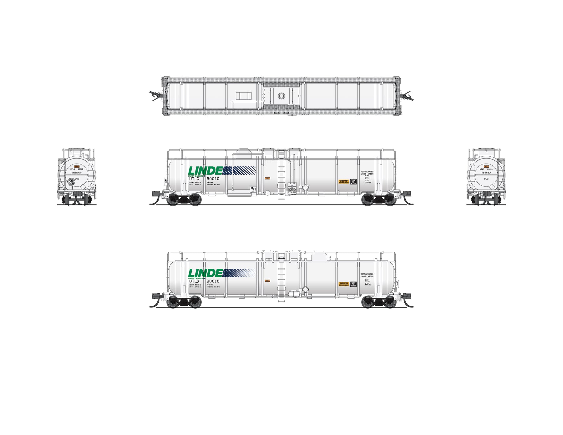 8145 Cryogenic Tank Car, Linde Type A, 2-Pack, N