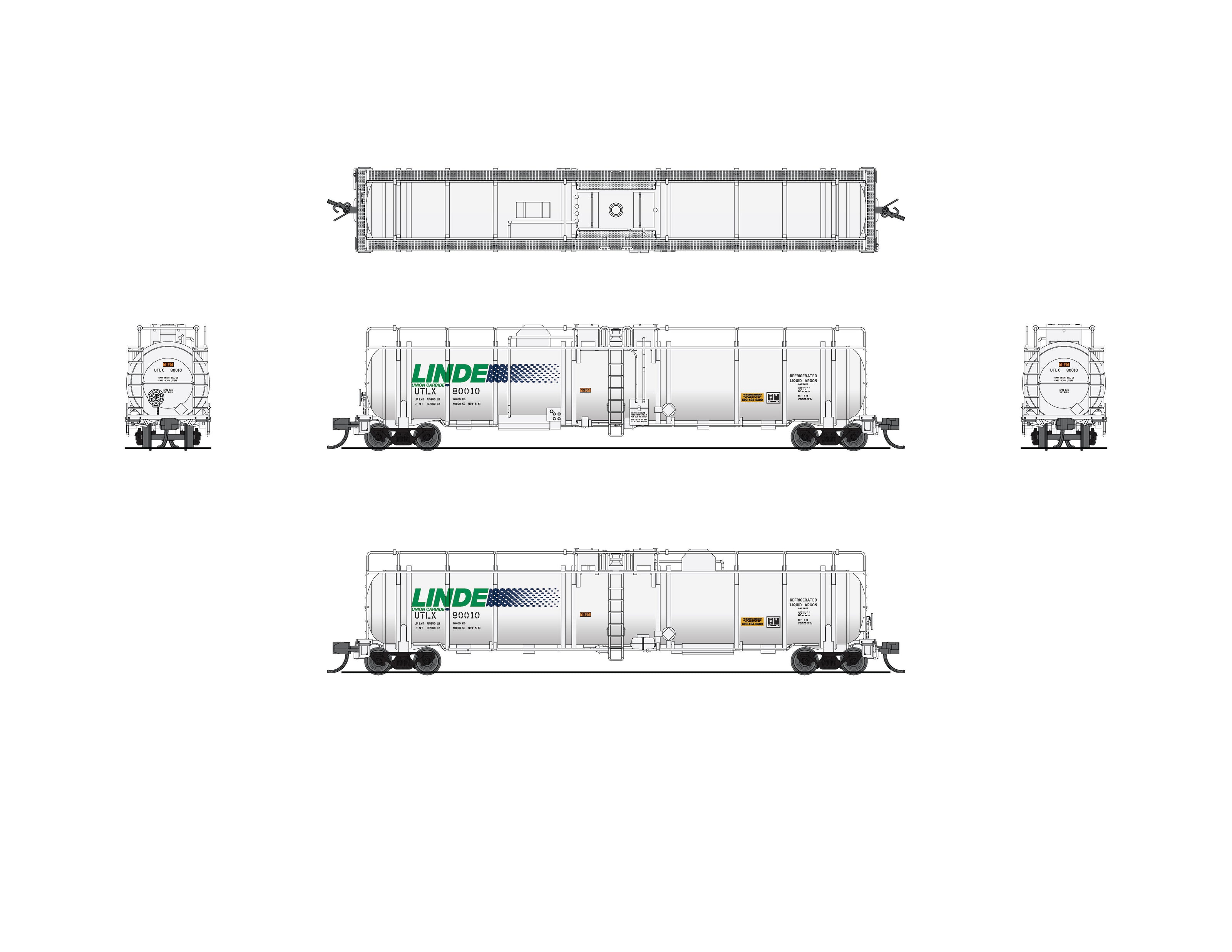 8145 Cryogenic Tank Car, Linde Type A, 2-Pack, N