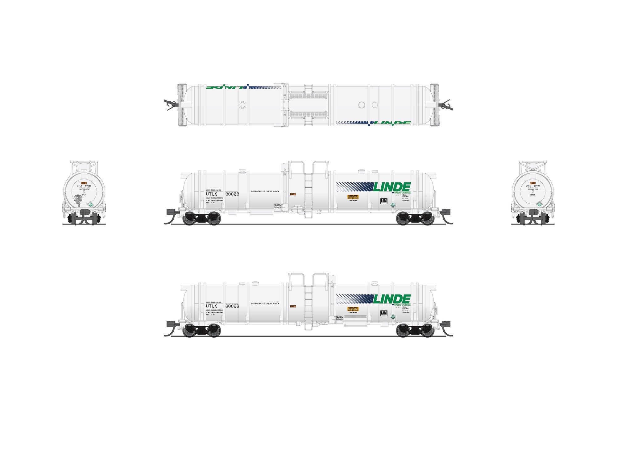 8146 Cryogenic Tank Car, Linde Type C, 2-Pack, N