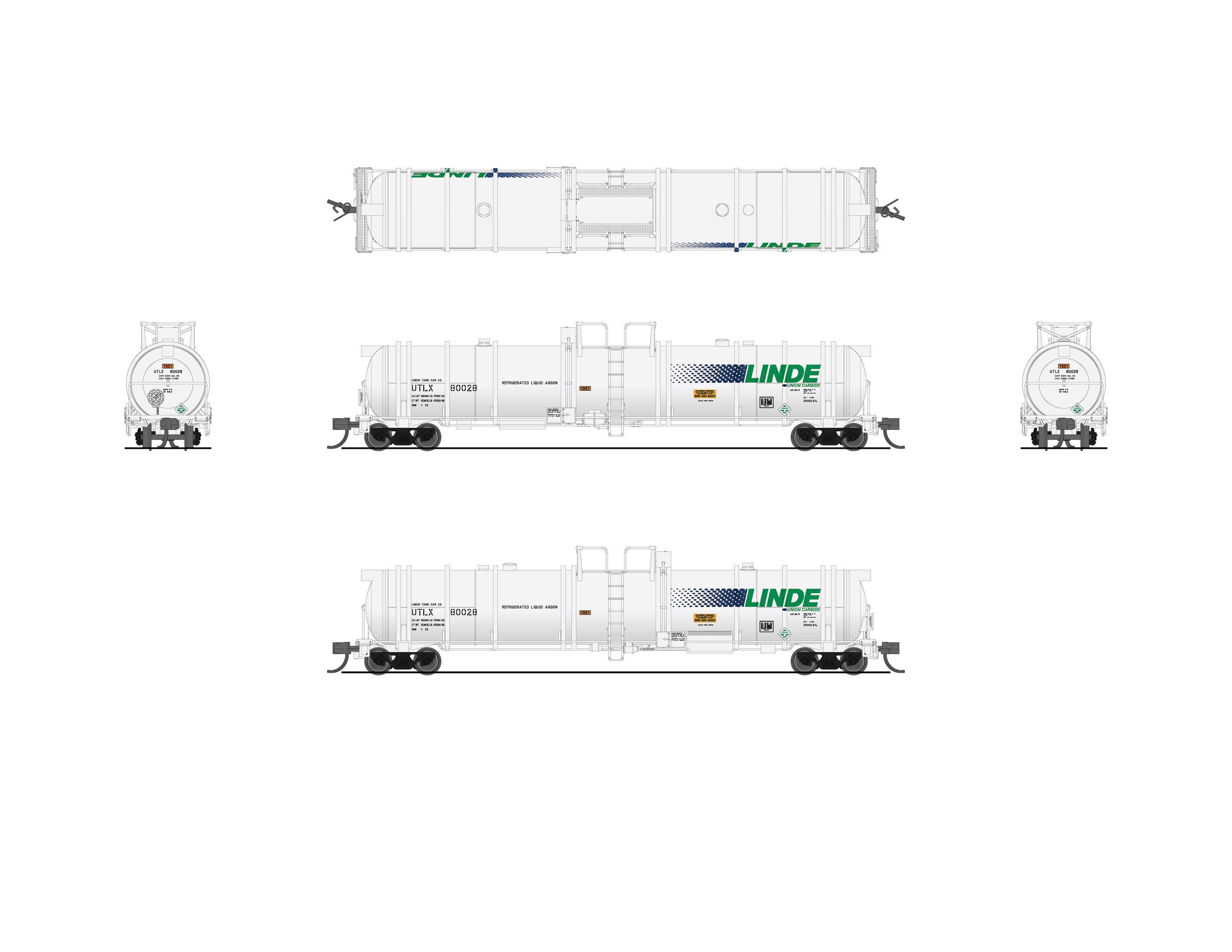 8146 Cryogenic Tank Car, Linde Type C, 2-Pack, N