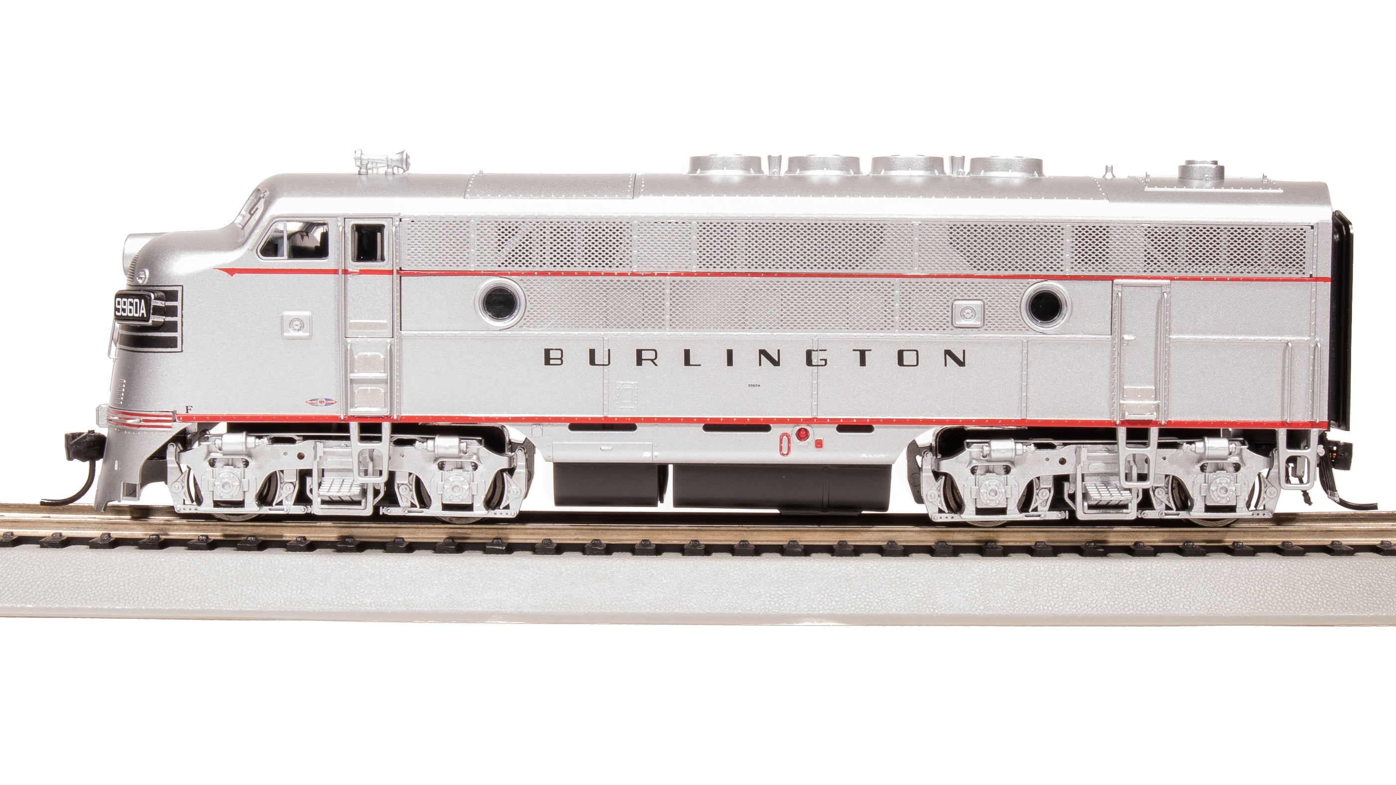 8170 EMD F3A, CBQ 9960C, Aluminum w/ Black Nose Stripes, Paragon4 Soun