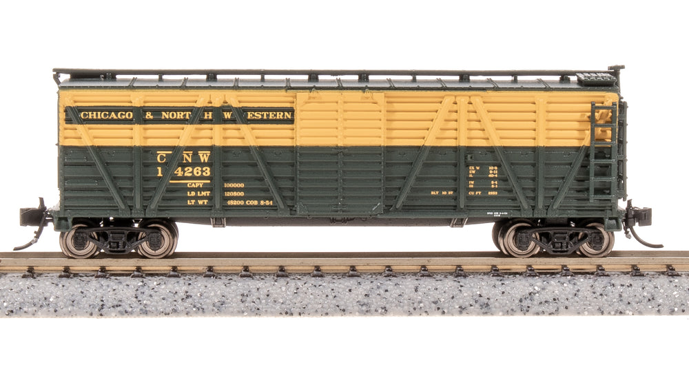 8452 40' Wood Stock Car, CNW 14263, Cattle Sounds, N Scale