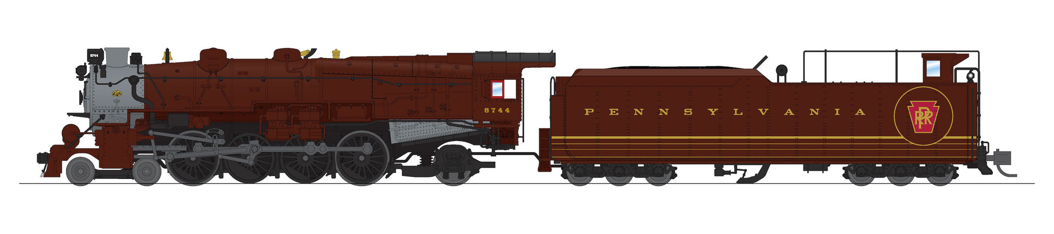 8499 PRR M1b 4-8-2, #6744, Tuscan Fantasy Scheme, No-Sound / DCC-Ready