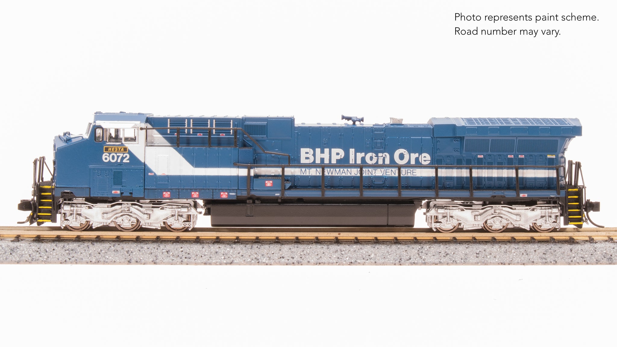 8590 GE AC6000, BHP Iron Ore #6072, Blue & White, "Hesta", No-Sound