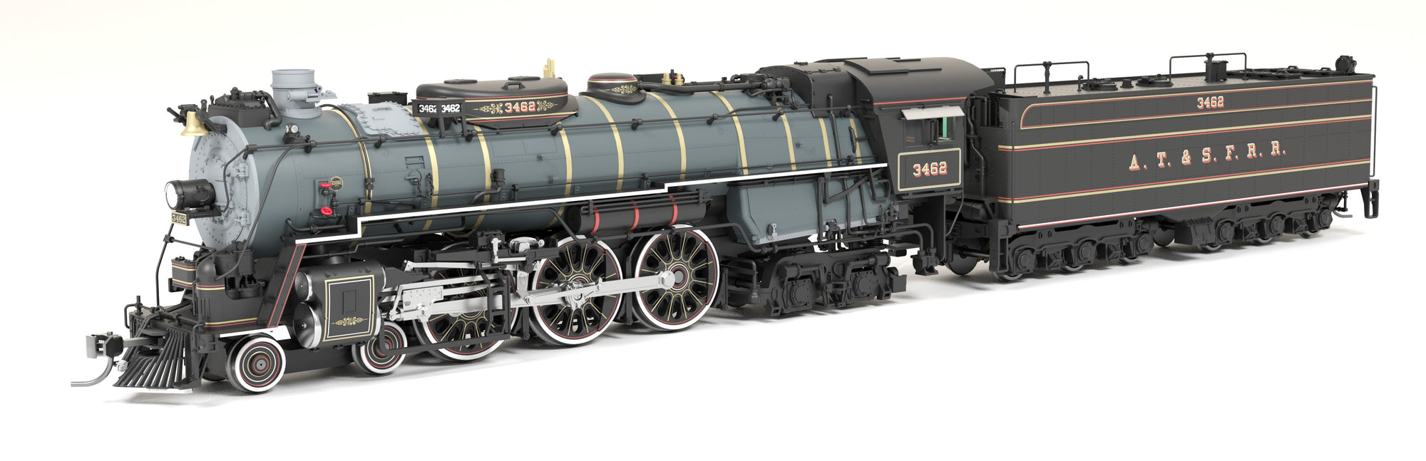 8875 ATSF 3460 Class 4-6-4, #3462, Ornate 1870's Fantasy Scheme, No-So