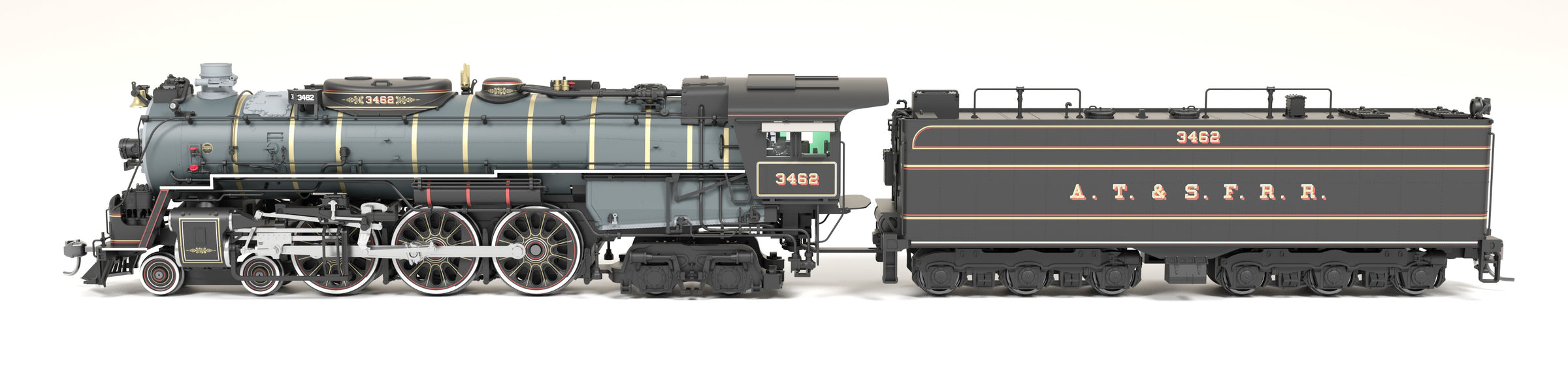 8875 ATSF 3460 Class 4-6-4, #3462, Ornate 1870's Fantasy Scheme, No-So
