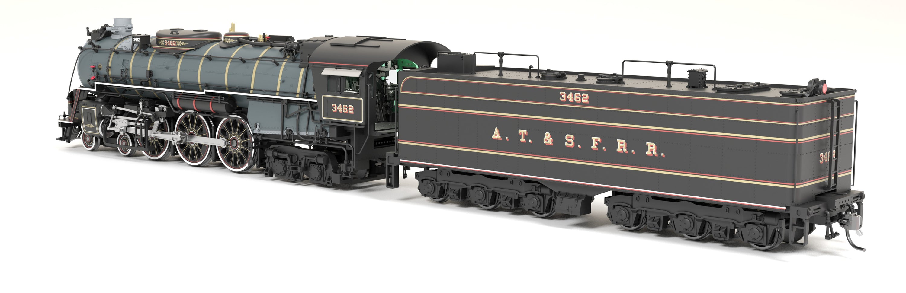 8866 ATSF 3460 Class 4-6-4, #3462, Ornate 1870's Fantasy Scheme, Parag