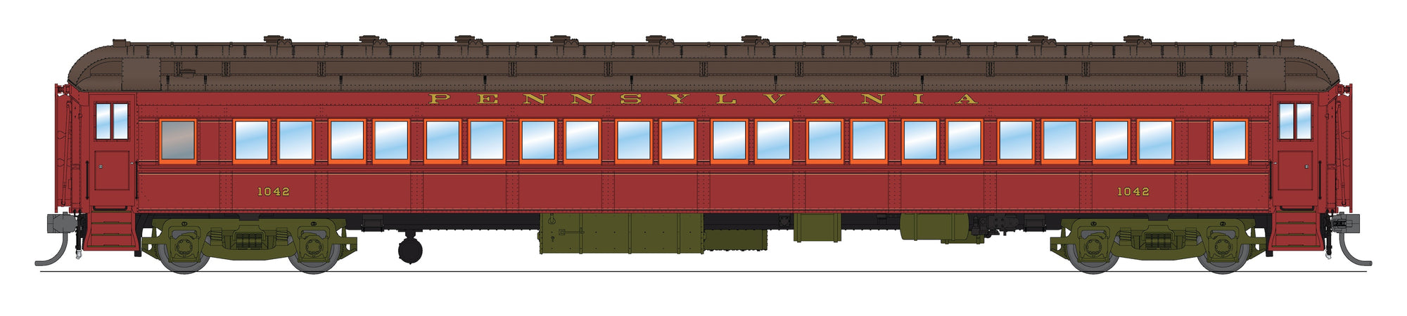 8964 PRR Heavyweight 5-Car Passenger Set, 1930's Era, HO (PB70 #5034,