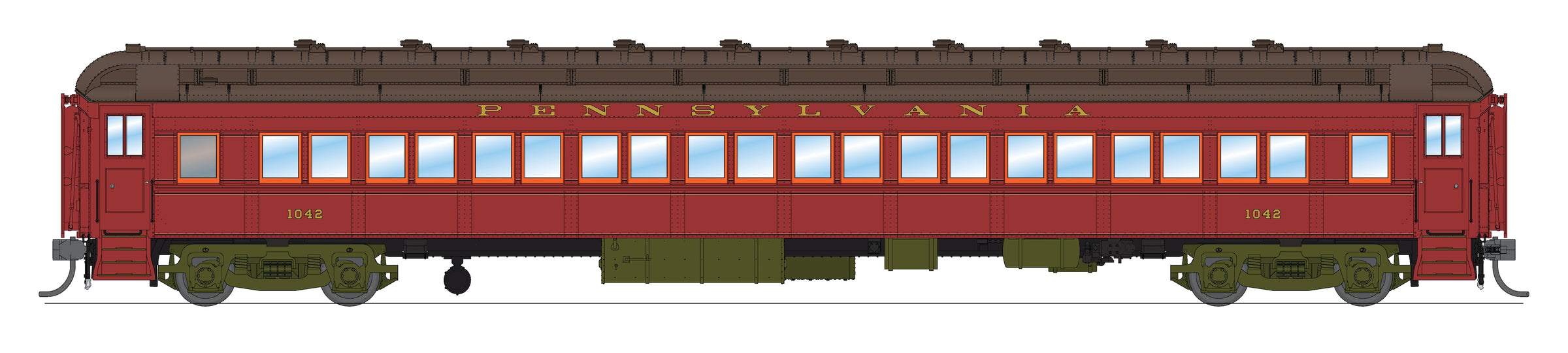 8964 PRR Heavyweight 5-Car Passenger Set, 1930's Era, HO (PB70 #5034,