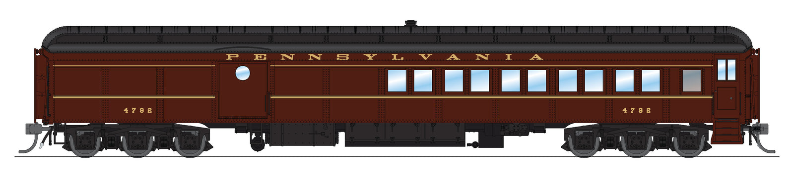 8966 PRR Heavyweight 5-Car Passenger Set, 1950's Era, HO (PB70 #4792,