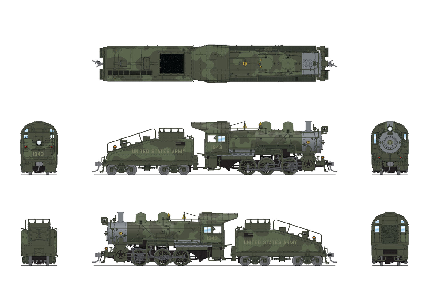 9188 B6sb 0-6-0 Switcher, US Army #1943, Paragon4 Sound/DC/DCC, HO (Tr