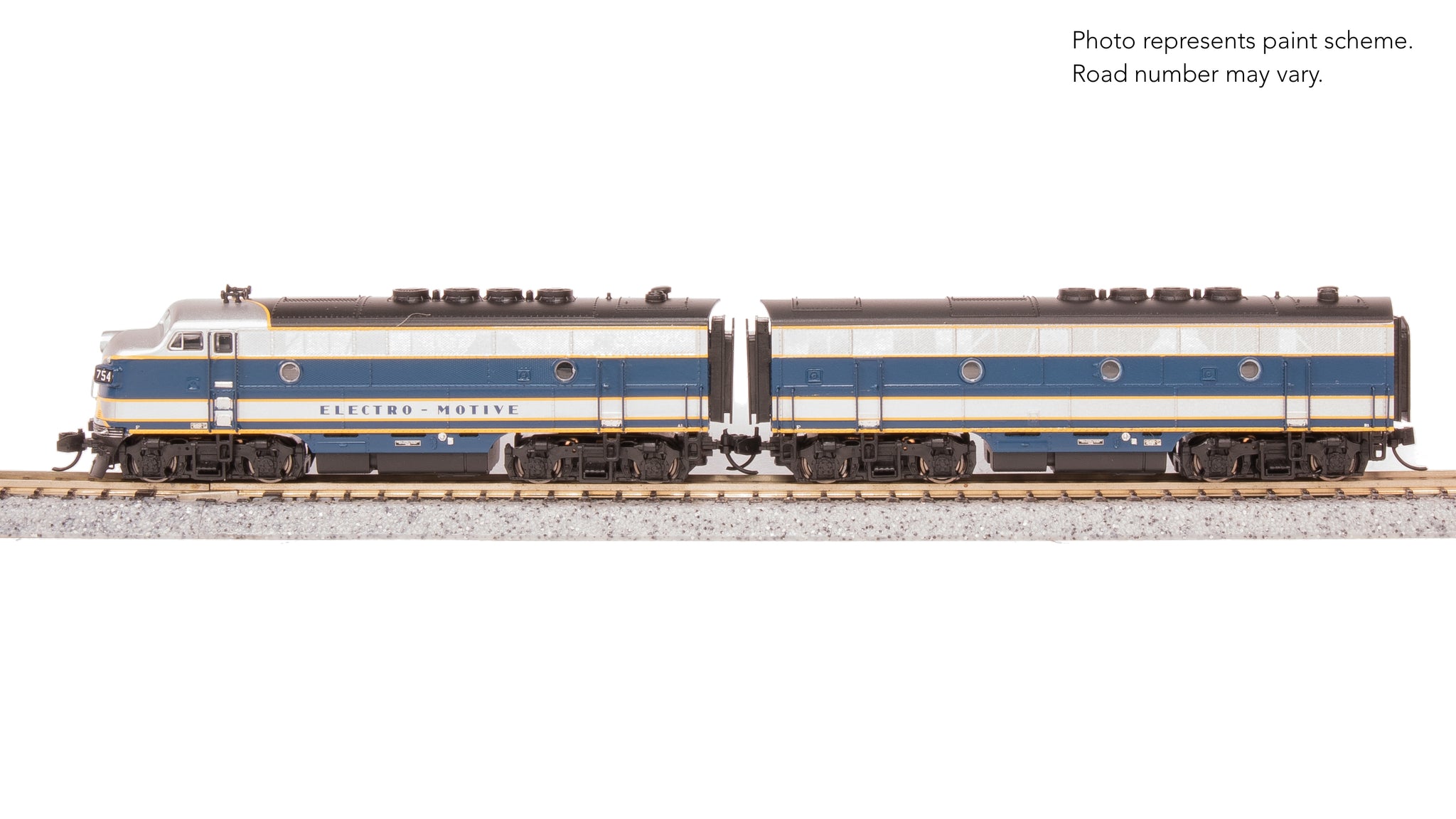 9205 EMD F3 A/B, Demo 754A1/754B1, Blue & Aluminum, A-unit Paragon4 So