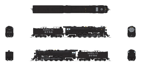 9402 ATSF 4-8-4, #3758, In Service, Paragon4 Sound/DC/DCC, N, w/ Smoke
