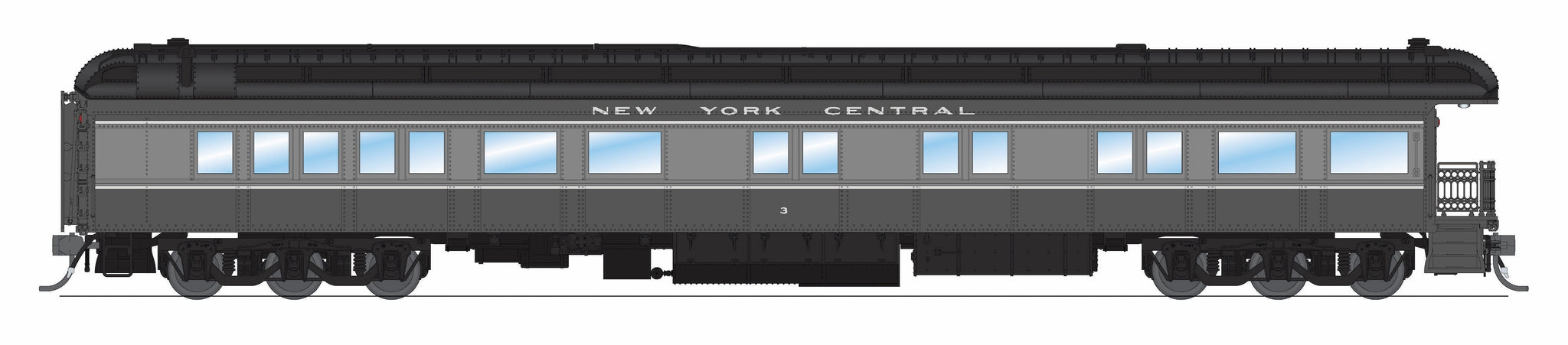 9723 New York Central Business Car #3, Two-Tone Gray, HO Scale