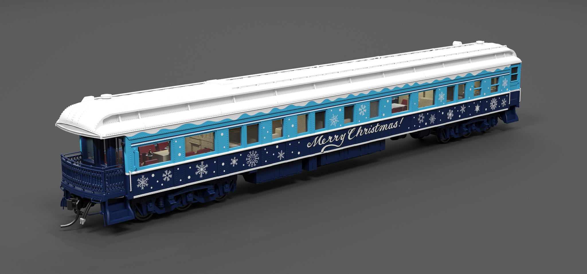 9725 Blue & White Holiday Business Car, HO Scale