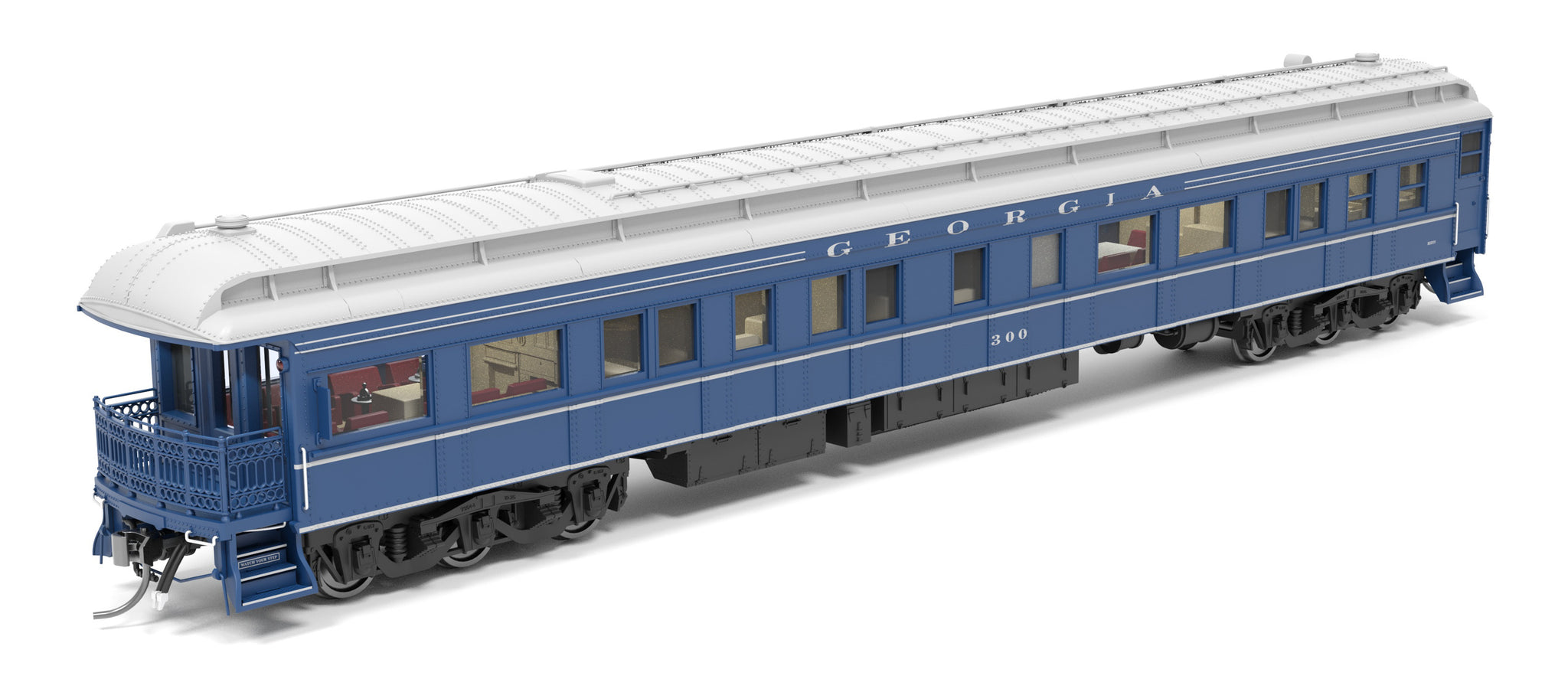 9730 Georgia #300 Business Car, Blue & Gray, Modern Appearance, HO Sca