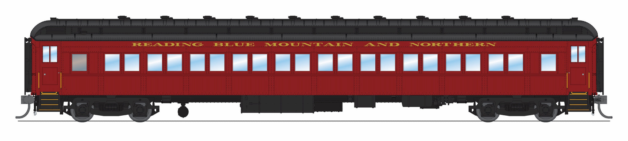 9738 RBMN 80' Passenger Coach, Maroon Scheme, HO Scale