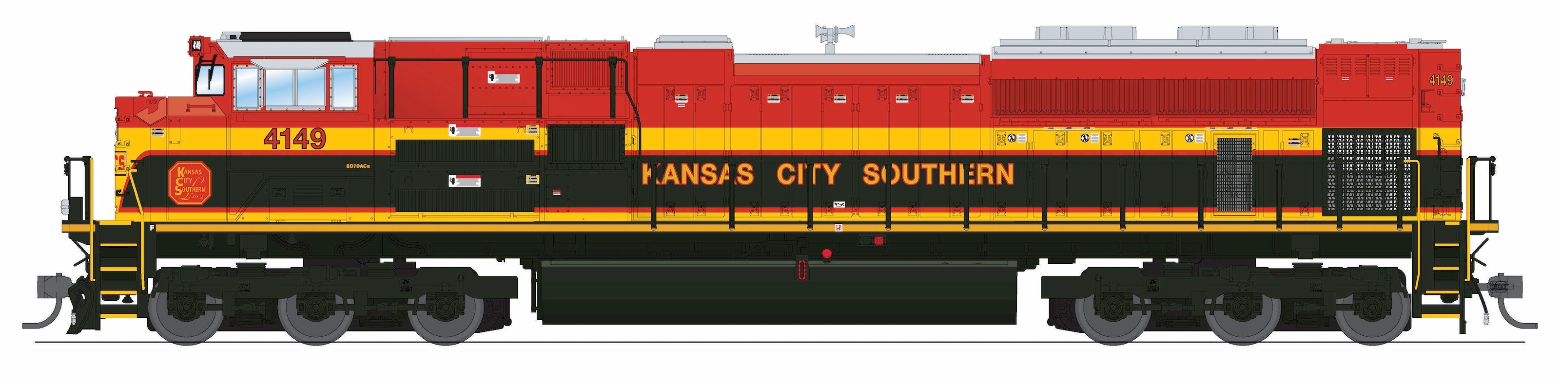 9767 EMD SD70ACe, KCS 4156, Belle Paint Scheme, No-Sound / DCC-Ready,
