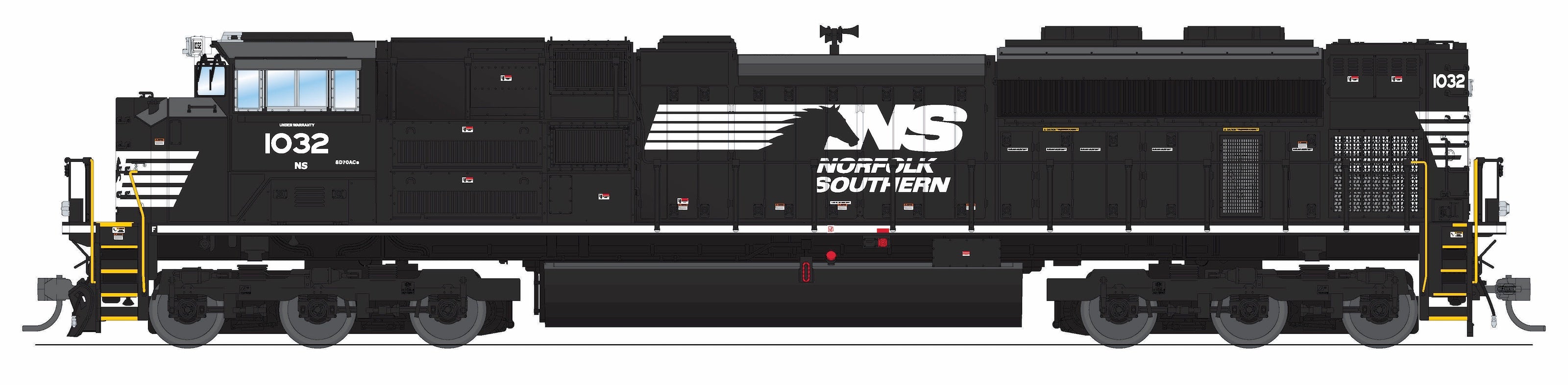 9769 EMD SD70ACe, NS 1063, Black & White, Paragon4 Sound/DC/DCC, w/ Sm