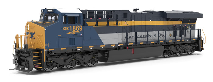 9863 GE ES44AC, CSX 1869, C&O Heritage Paint, No-Sound / DCC-Ready, HO