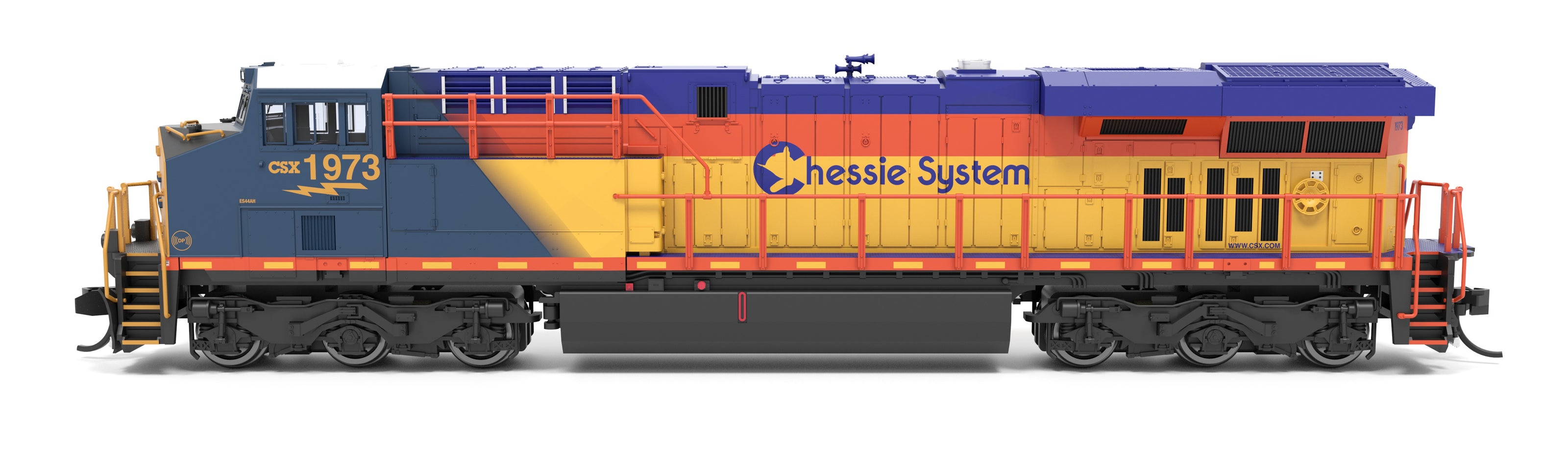 9888 GE ES44AC, CSX 1973, Chessie System Heritage Paint, Paragon4 Soun