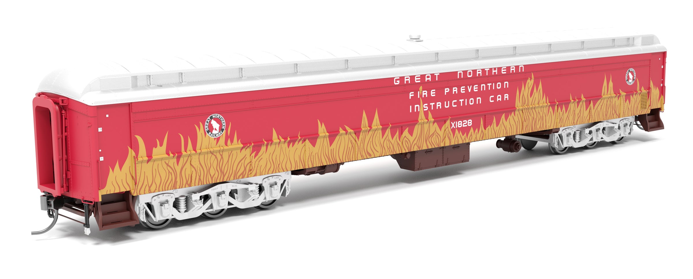 9933 Railroad Instruction Car, GN Fire Prevention X1828, HO Scale